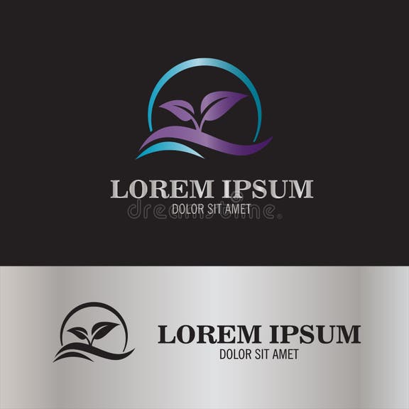 Leaf and wave logo stock vector. Illustration of vector - 82318852