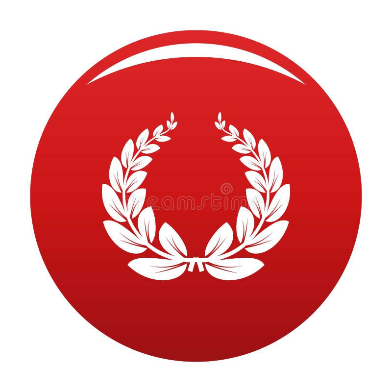 Leaf Wreath Icon Vector Red Stock Vector - Illustration of round, prize ...