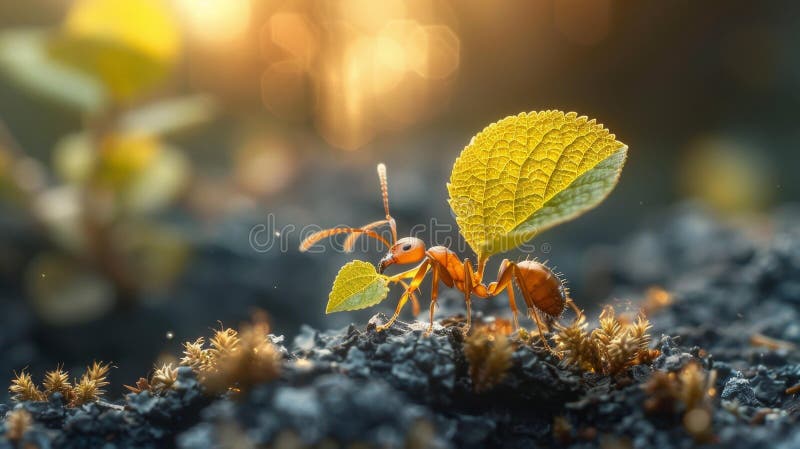 Leafcutter Ant at Work - Generative Ai Stock Illustration ...