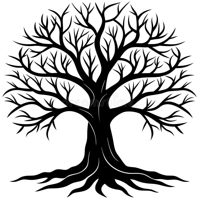 Leafless Flourish Tree Shilhouette Vector Design Stock Illustration ...