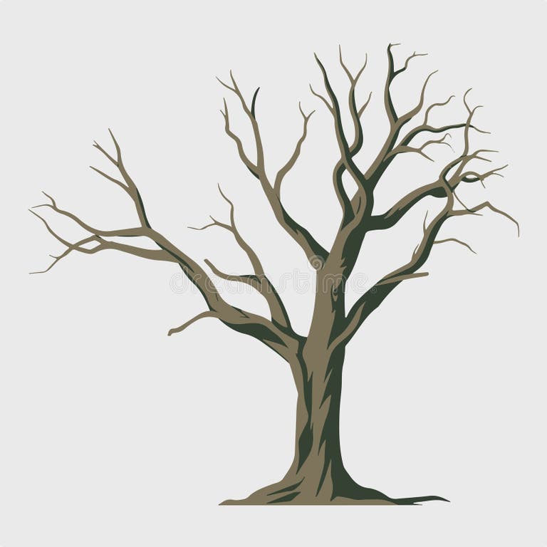 A Flat-Style Dead Tree on a Plain White Background Stock Vector ...