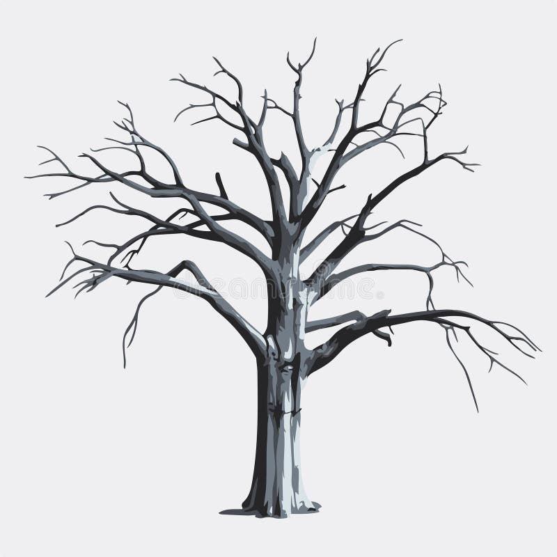 A Flat-Style Dead Tree on a Plain White Background Stock Vector ...