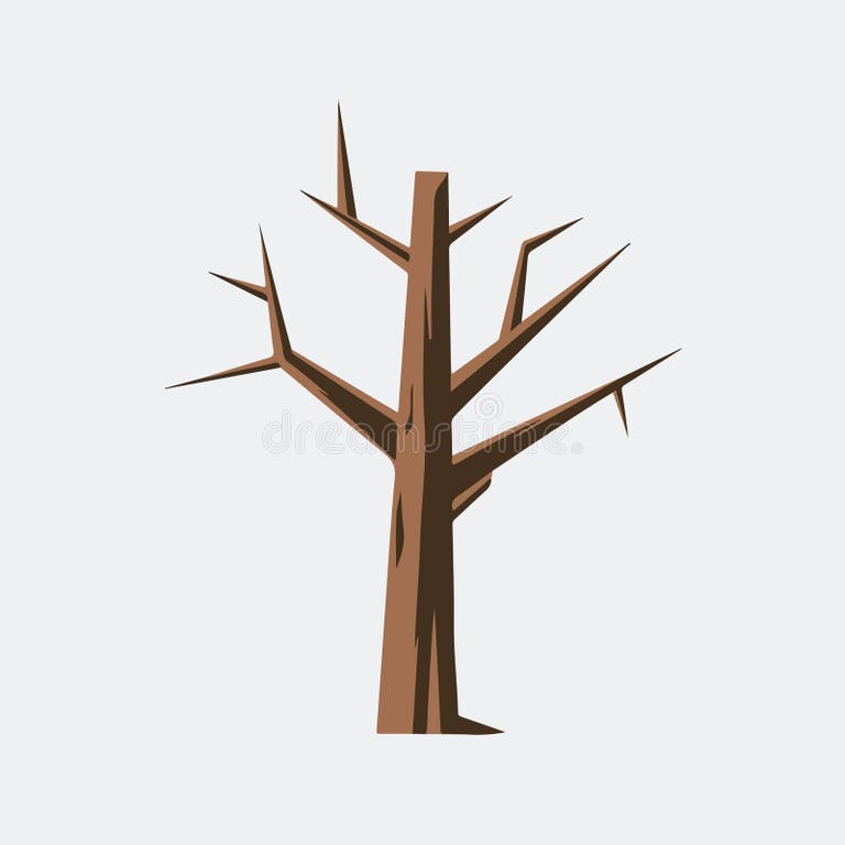 A Flat-Style Dead Tree on a Plain White Background Stock Vector ...