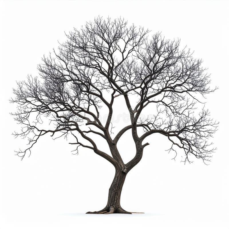 Leafless Tree Isolated on White Background Stock Illustration ...
