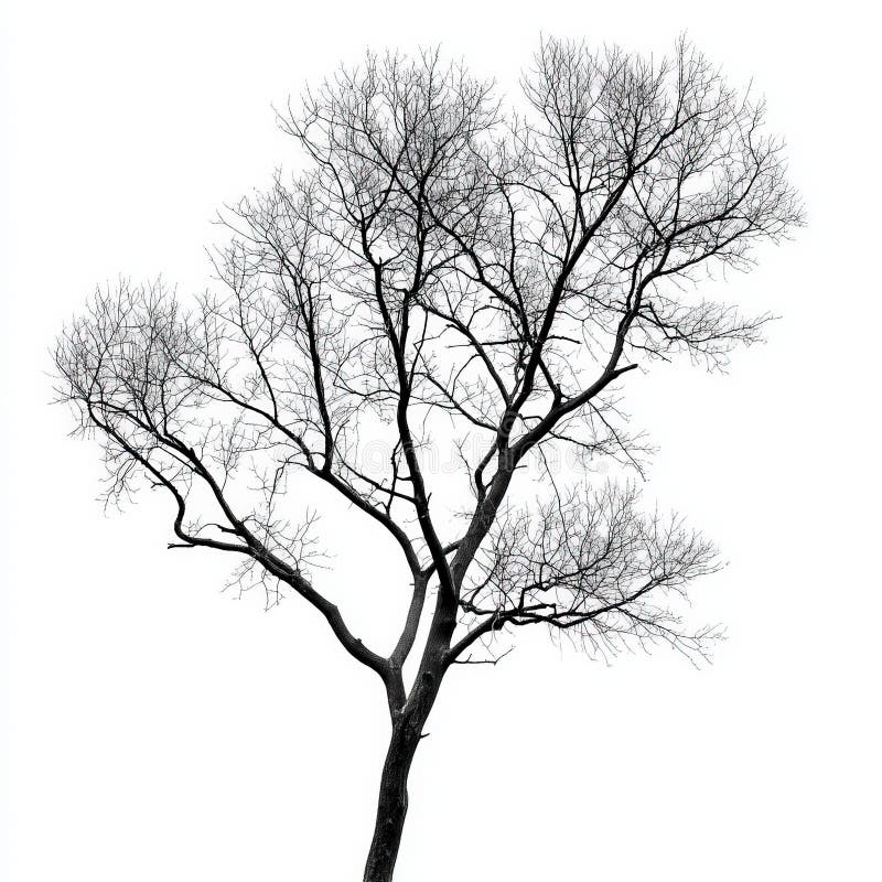 245 Leafless Tree Silhouette Black White Illustration Isolated Background Stock Photos - Free ...