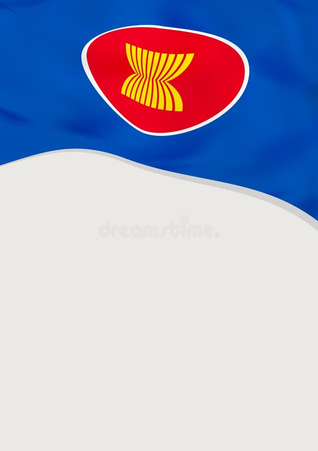 Leaflet Design with Flag of ASEAN. Vector Template Stock Vector ...