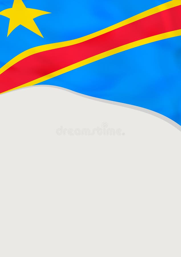 Leaflet Design with Flag of DR Congo. Vector Template Stock Vector ...