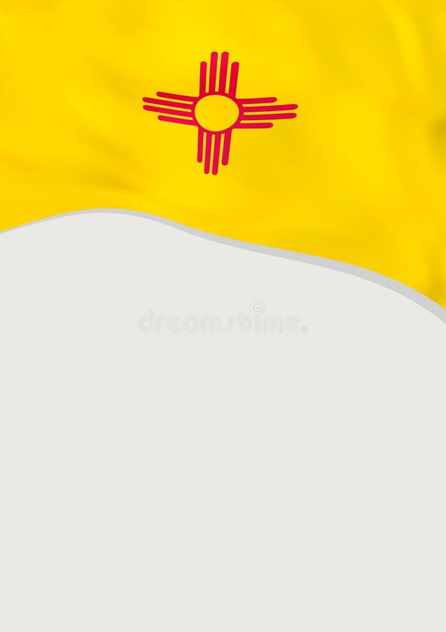 Leaflet Design with Flag of New Mexico, US. Vector Template Stock ...
