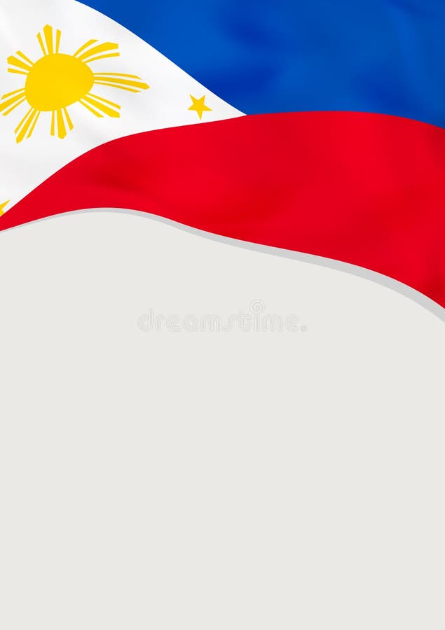 Leaflet Design with Flag of Philippines. Vector Template Stock Vector ...