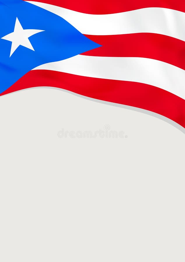Leaflet Design with Flag of Puerto Rico. Vector Template Stock Vector ...
