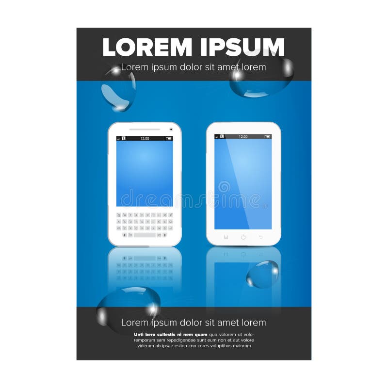 Leaflet with Mobile Phone Template Stock Vector - Illustration of ...