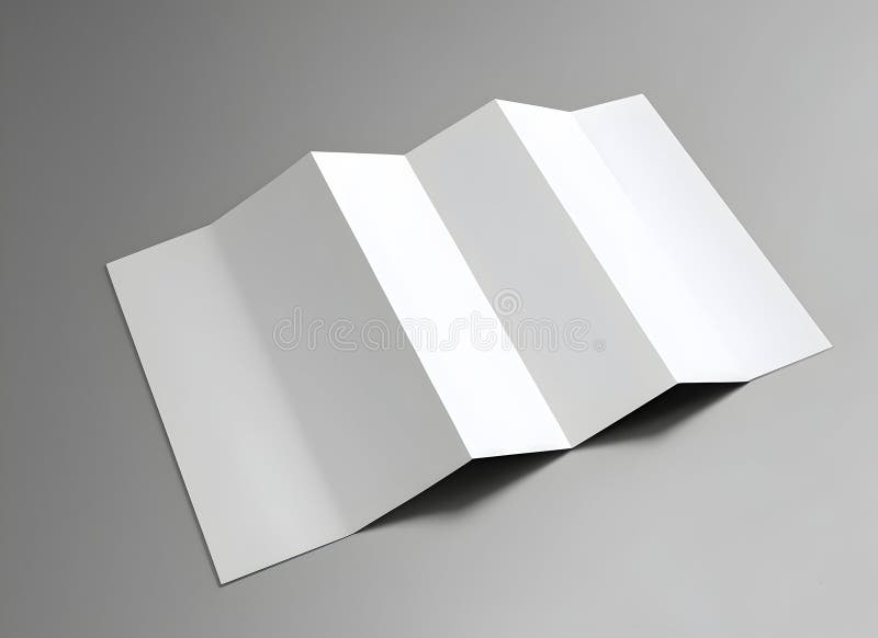 Leaflet Folded To DL Format - Mock Up - 3d Illustration Stock Image ...