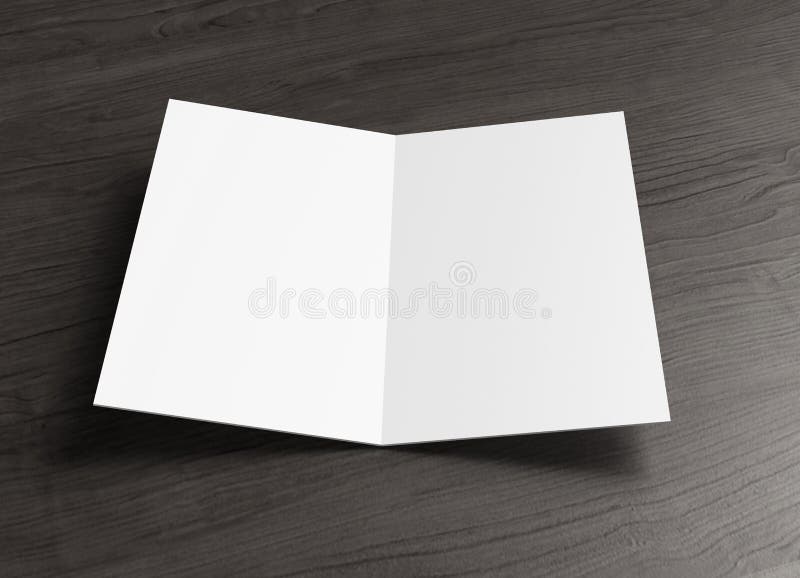Leaflet Full Open Grey Wood Table Stock Illustration - Illustration of ...