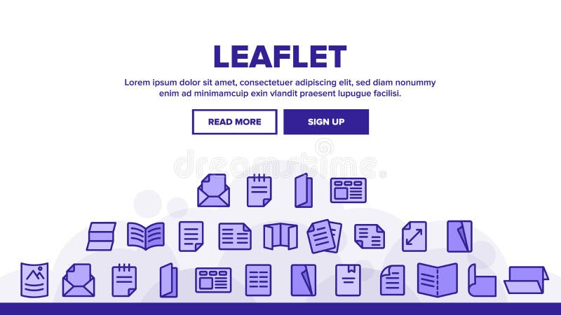 Leaflet Paper Landing Header Vector Stock Vector - Illustration of ...