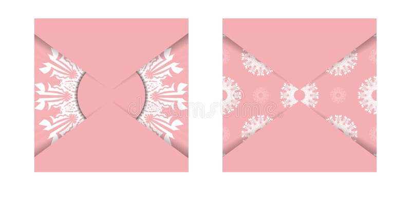 Leaflet in Pink Color with Abstract White Pattern is Ready for Print ...