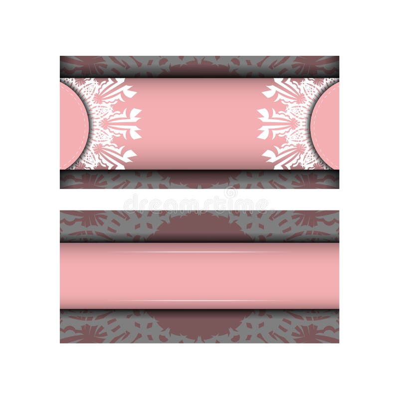 Leaflet in Pink with Luxurious White Pattern Prepared for Typography ...