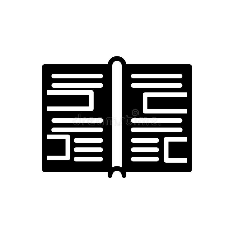 Black Solid Icon for Leaflet Promo, Template and Flyer Stock Vector ...