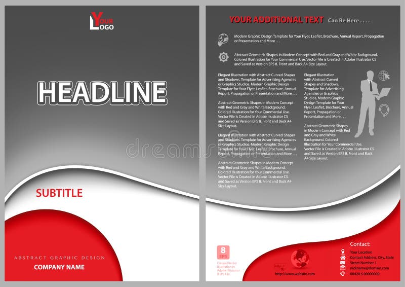 Leaflet Template with Abstract Triangular Background Stock Vector ...