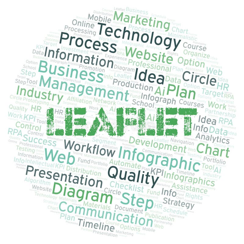 Leaflet Typography Word Cloud Create with the Text only. Stock ...