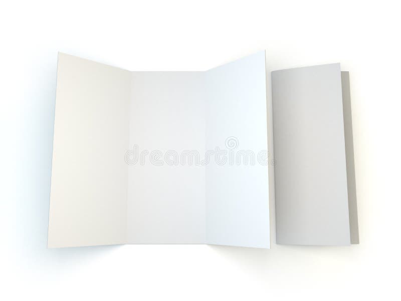 Leaflet White Template Paper. 3D Stock Illustration - Illustration of ...