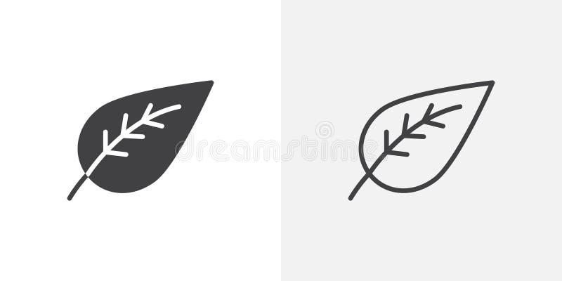 Leafline in Thin Line Black Color. Flat Simple Vector Symbols ...