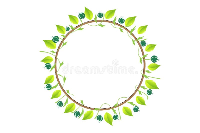 Leafs Climbing Plant Ecology Circle Frame Border Stock Vector ...