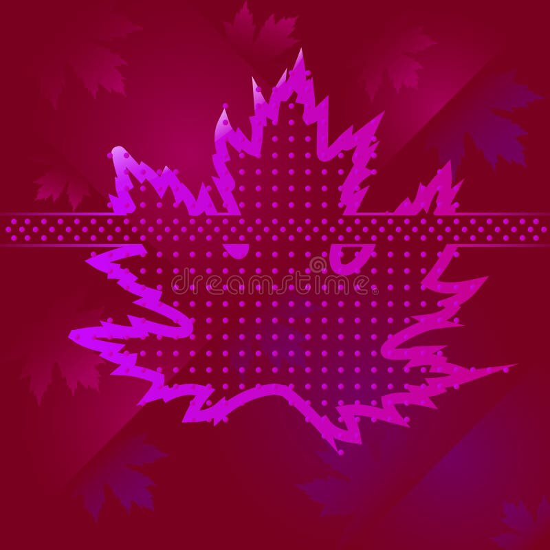 Leafy Background with Maple Leaf Logo. Stock Vector - Illustration of ...