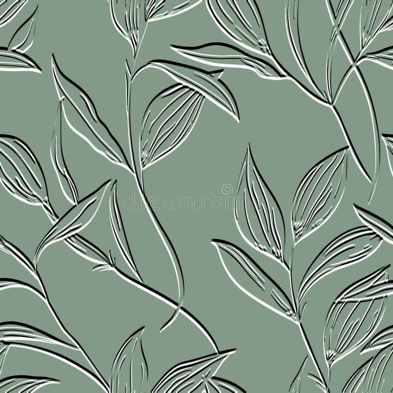 Leafy Emboss Textured Surface Green 3d Seamless Pattern. Embossed ...
