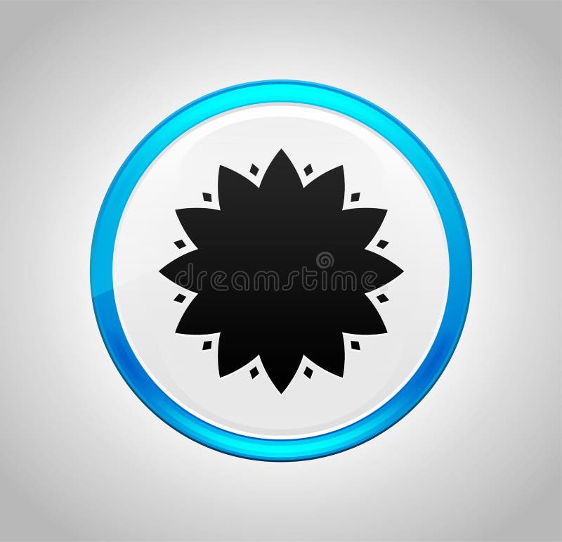 Leafy Flower Icon Round Blue Push Button Stock Illustration ...