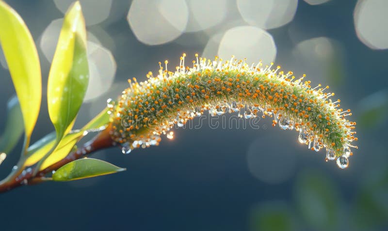 Leafy Green Plant Stem Covered Water Droplets Stock Photos - Free ...