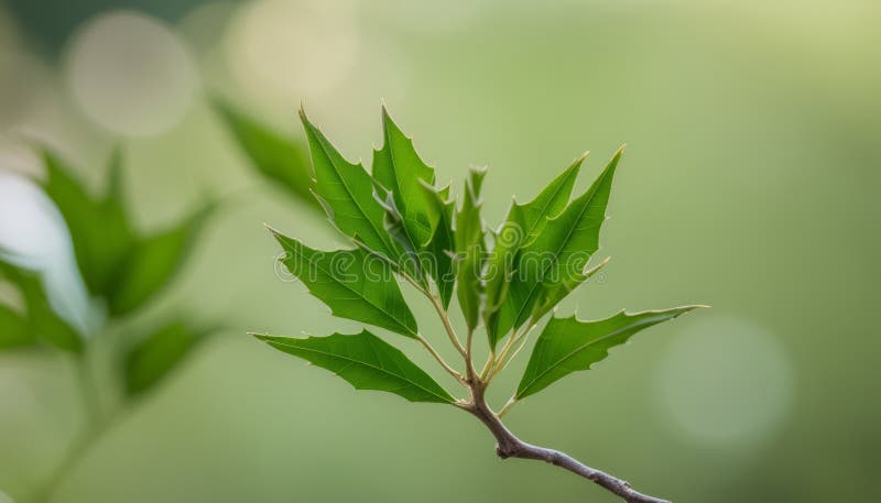 A leafy green tree branch stock illustration. Illustration of growth ...