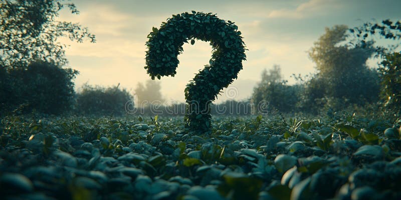 A Leafy Question Mark Stands Tall in a Field Stock Illustration ...