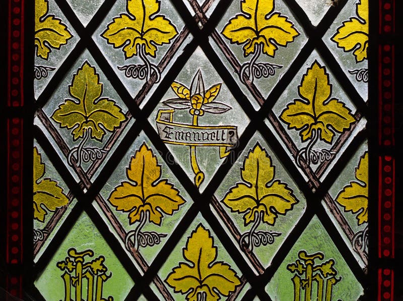 Leafy stained glass window stock image. Image of shapes - 3244935