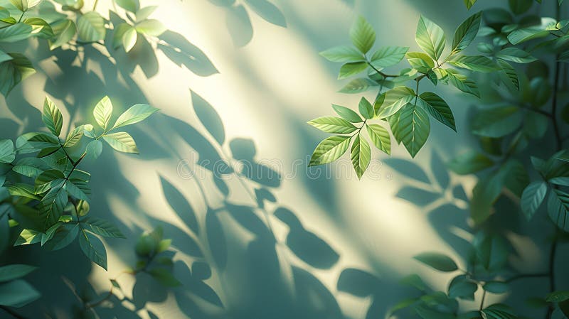 A Leafy Tree with Its Branches Casting Shadows on a Wall. AI Generated ...