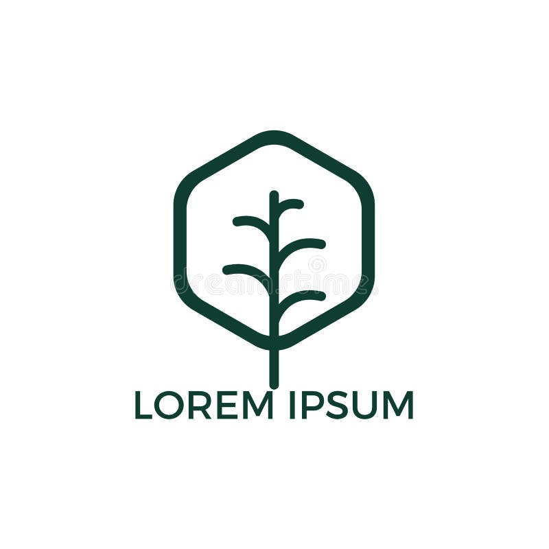 Leafy Tree Logo Design. Modern Line Vector Illustration. Stock Vector ...
