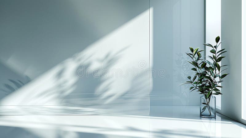 Sunlight through Window Casting Shadows on White Wall Stock ...