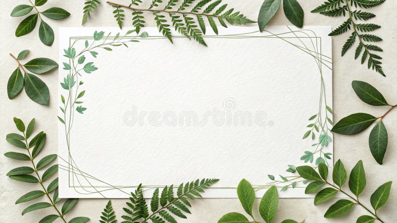 Leafy Vine Border Paper Texture Botanical and Fresh Stock Illustration ...