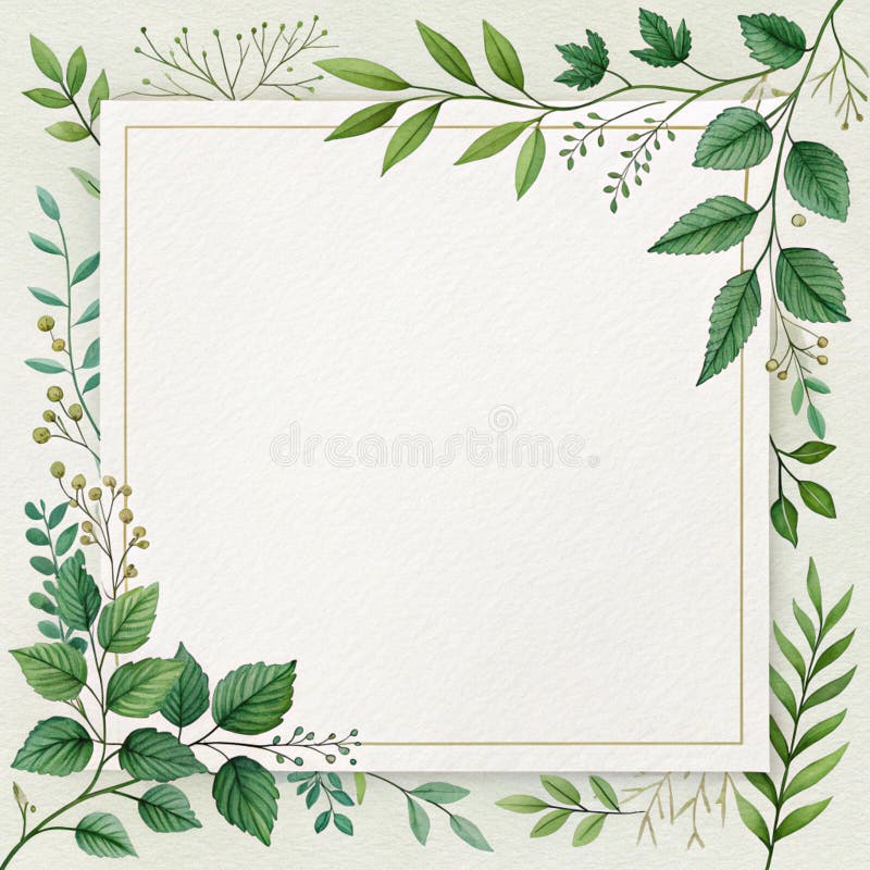 Leafy Vine Border Paper Texture Botanical and Fresh Stock Illustration ...