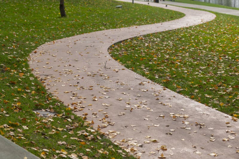 Leafy Walking Path in the Park Stock Photo - Image of tree, landscape ...