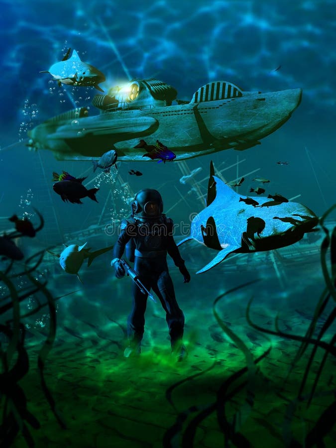20000 Leagues Under the Sea Stock Illustration - Illustration of ...