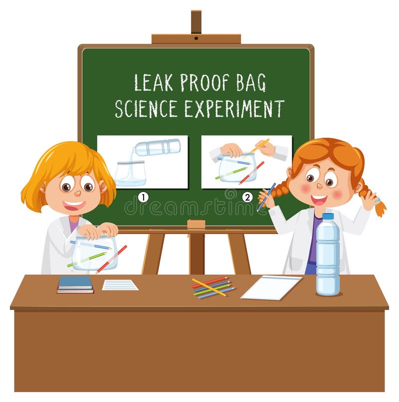 Leak Proof Bag Science Experiment Stock Vector - Illustration of ...