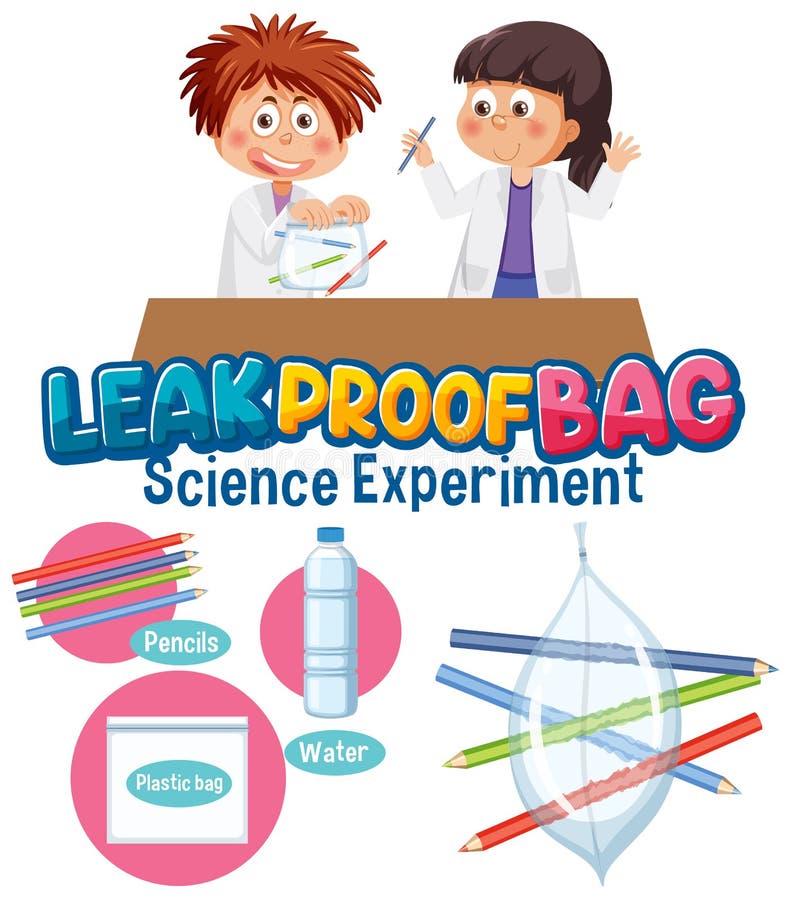 Leak Proof Bag Science Experiment Stock Vector - Illustration of ...