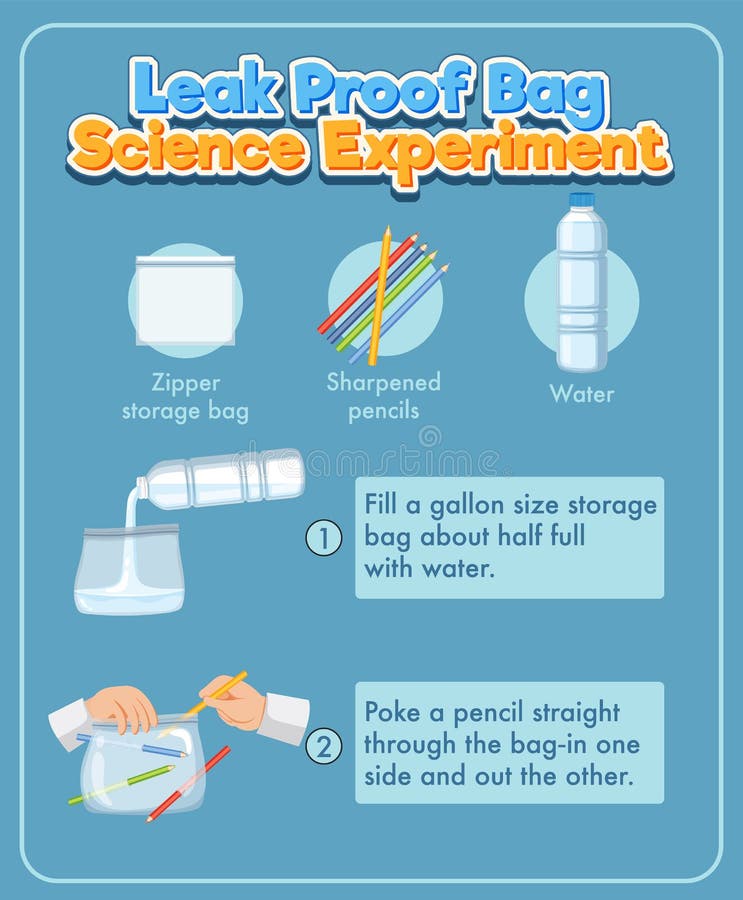 Leak Proof Bag Science Experiment Stock Vector - Illustration of vector ...