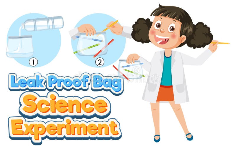 Leak Proof Bag Science Experiment Stock Vector - Illustration of ...