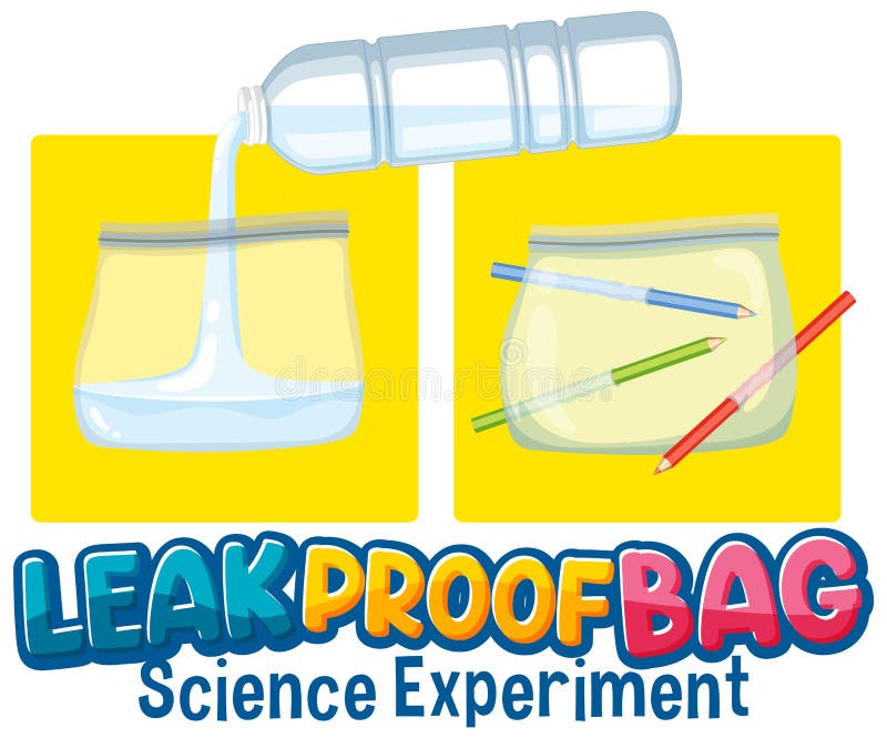 Leak Proof Bag Science Experiment Stock Vector - Illustration of colour ...