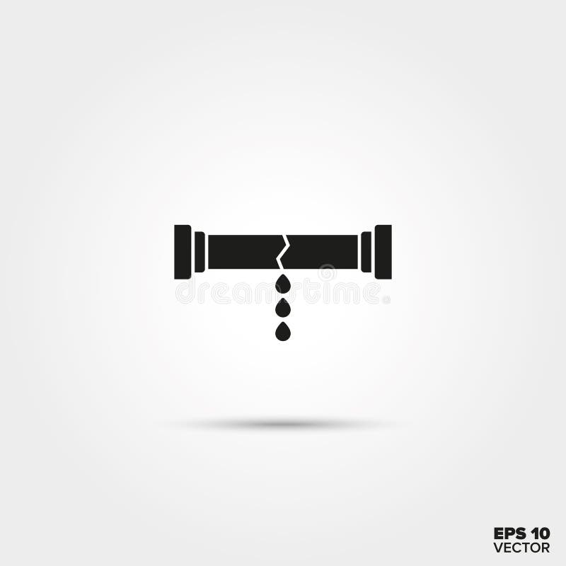 Broken pipe vector icon stock vector. Illustration of pipe - 129910134