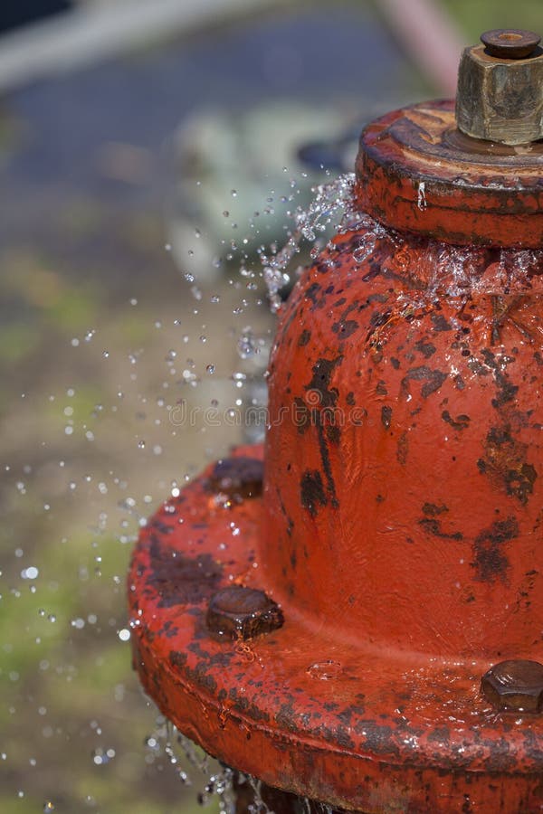 Leaking Fire Hydrant Spraying Water Stock Photo - Image of leak, spray ...