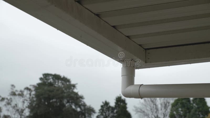 Leaking Gutter and Downspout Stock Video - Video of drenched, exterior ...