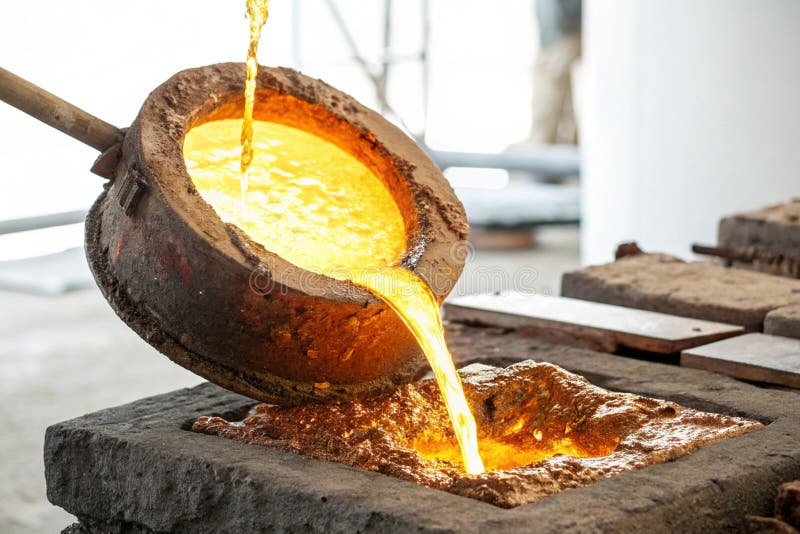 Leaking Melt Gold Metal Isolated on White Stock Illustration ...