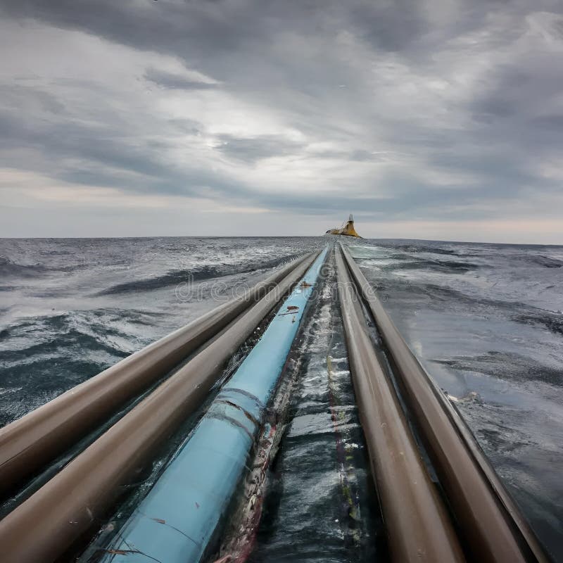 Nord Stream Gas Pipeline Underwater Imaginary Illustration Leaking Gas ...